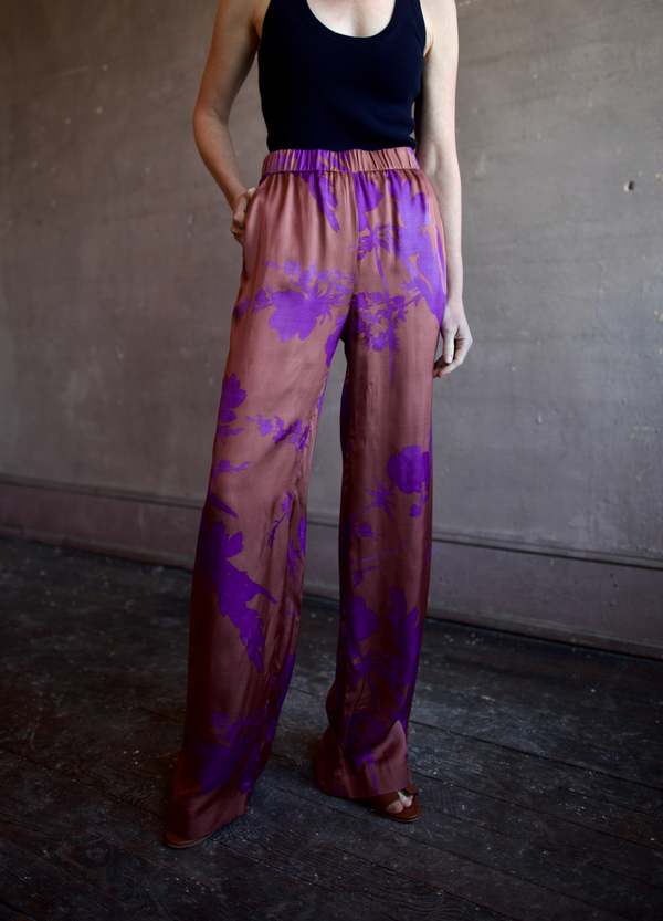 Vanessa Bruno Cliff Floral Printed Pants - Caramel | Garmentory