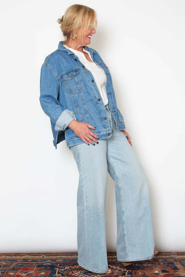Vintage Denim Jacket with Side Slits | Garmentory