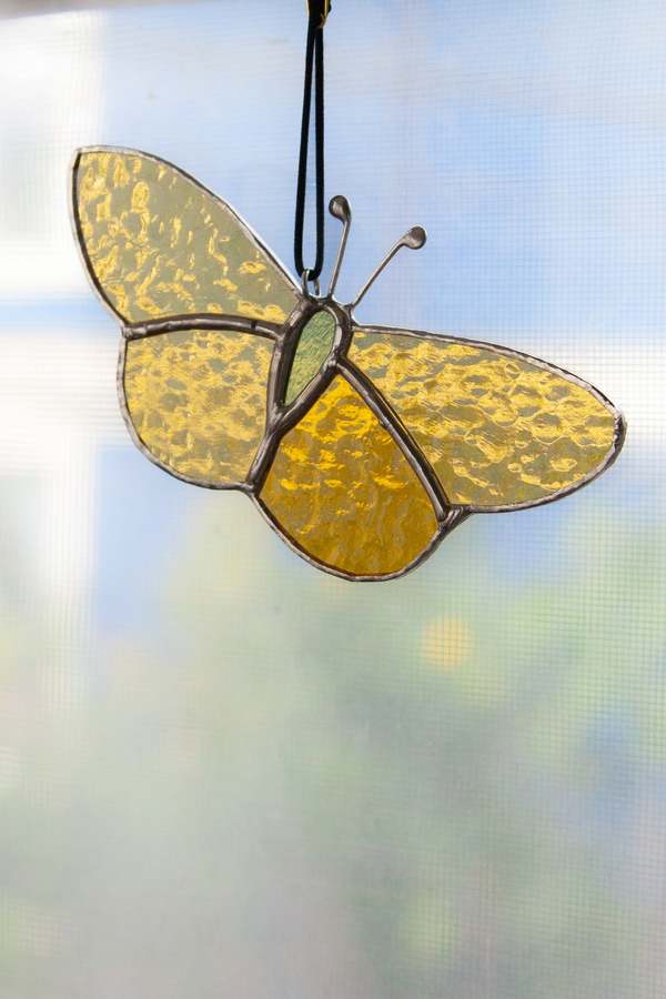 Chelbie Hunger Glassworks Butterfly Stained Glass Charm | Garmentory