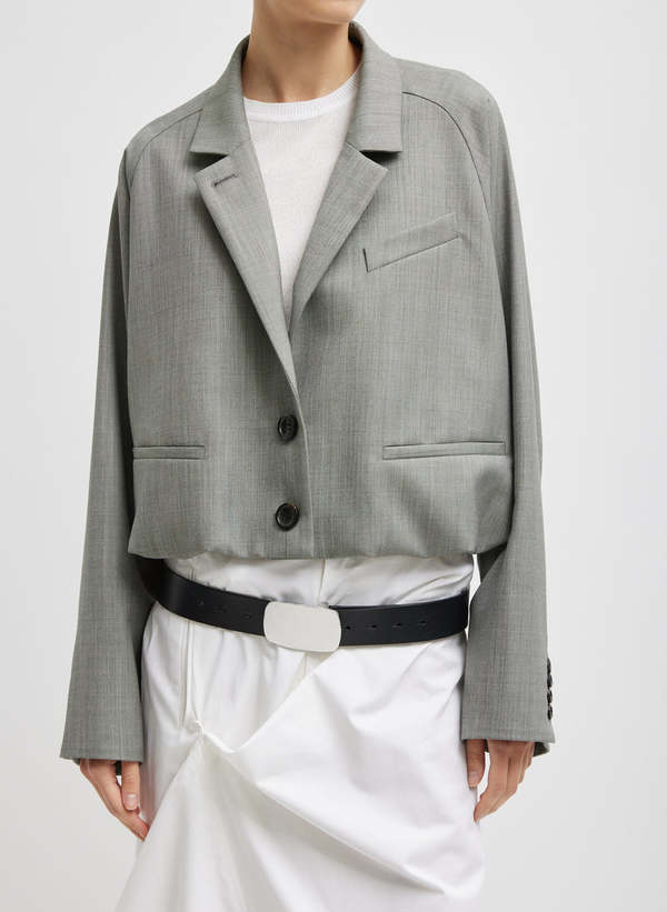 Tibi Ellis Suiting Raglan Sleeve Blazer - Light Green Multi | Garmentory
