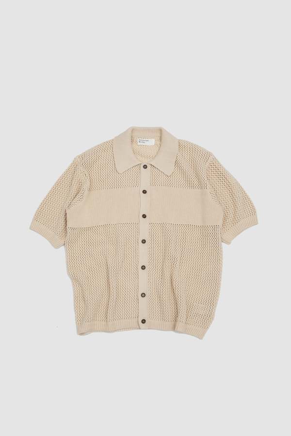 Universal Works SS Knit Shirt Open Knit - Ecru | Garmentory