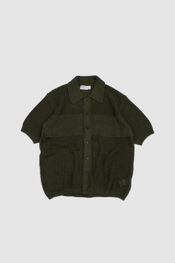 Universal Works SS Knit Shirt Open Knit - Olive | Garmentory