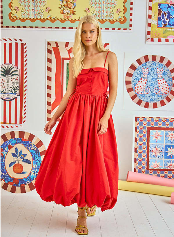 Hunter Bell Taryn Dress - True Red | Garmentory