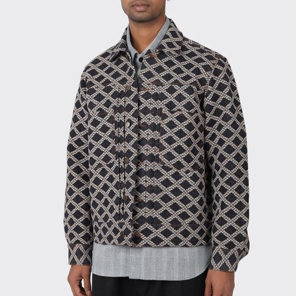 Kardo Marvin Jacket - Indigo Diamond Jacquard | Garmentory