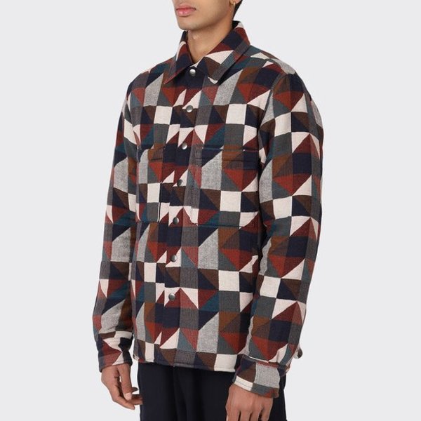 Kardo Woody Jacket - Blue/Red Geometric Jacquard | Garmentory