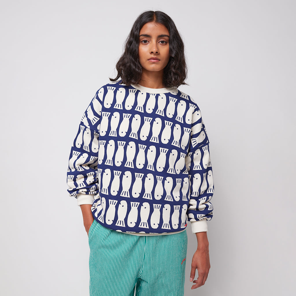 Bobo Choses Woman Lucky Fish Sweatshirt - Navy Blue | Garmentory