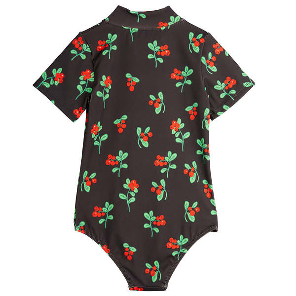 KIDS Mini Rodini Short Sleeved Swimsuit - Black | Garmentory