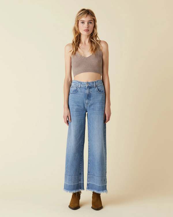 Le Jean Sophia Wide Leg Jeans - Big Sur | Garmentory