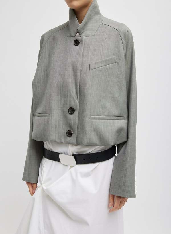 Tibi Ellis Suiting Raglan Sleeve Blazer - Light Green Multi | Garmentory
