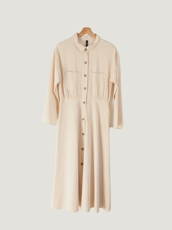 ZARA Safari Dress - Cream | Garmentory