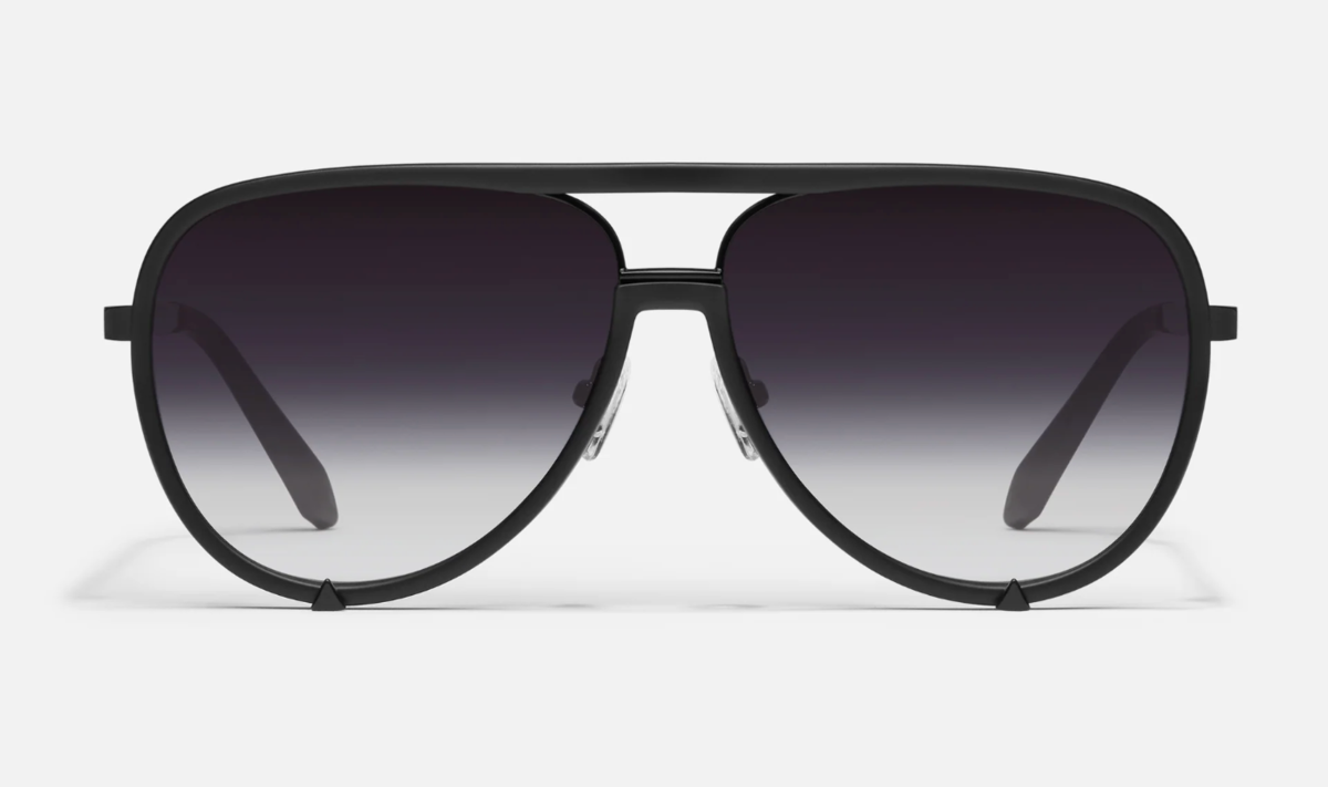 Quay High Profile Aviator Sunglasses - Matte Black Frame / Black Fade ...