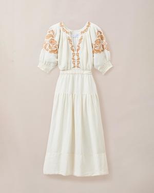 Cartolina Lisette Midi Dress - Ivory | Garmentory