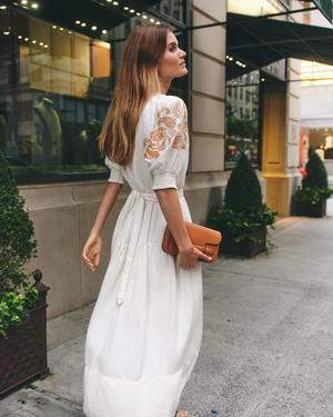Cartolina Lisette Midi Dress - Ivory | Garmentory
