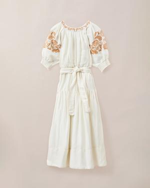Cartolina Lisette Midi Dress - Ivory | Garmentory