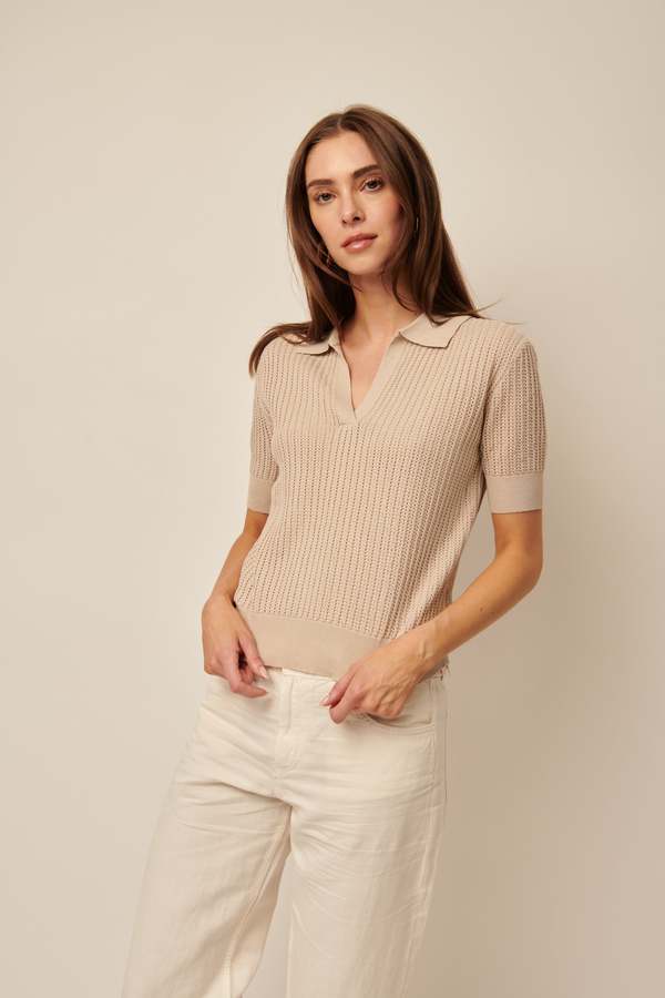 Line the Label Emery Shirt - Sand | Garmentory