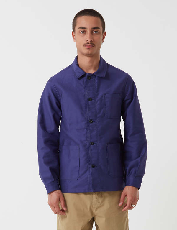 Le Laboureur Moleskin Work Jacket - Navy Blue | Garmentory