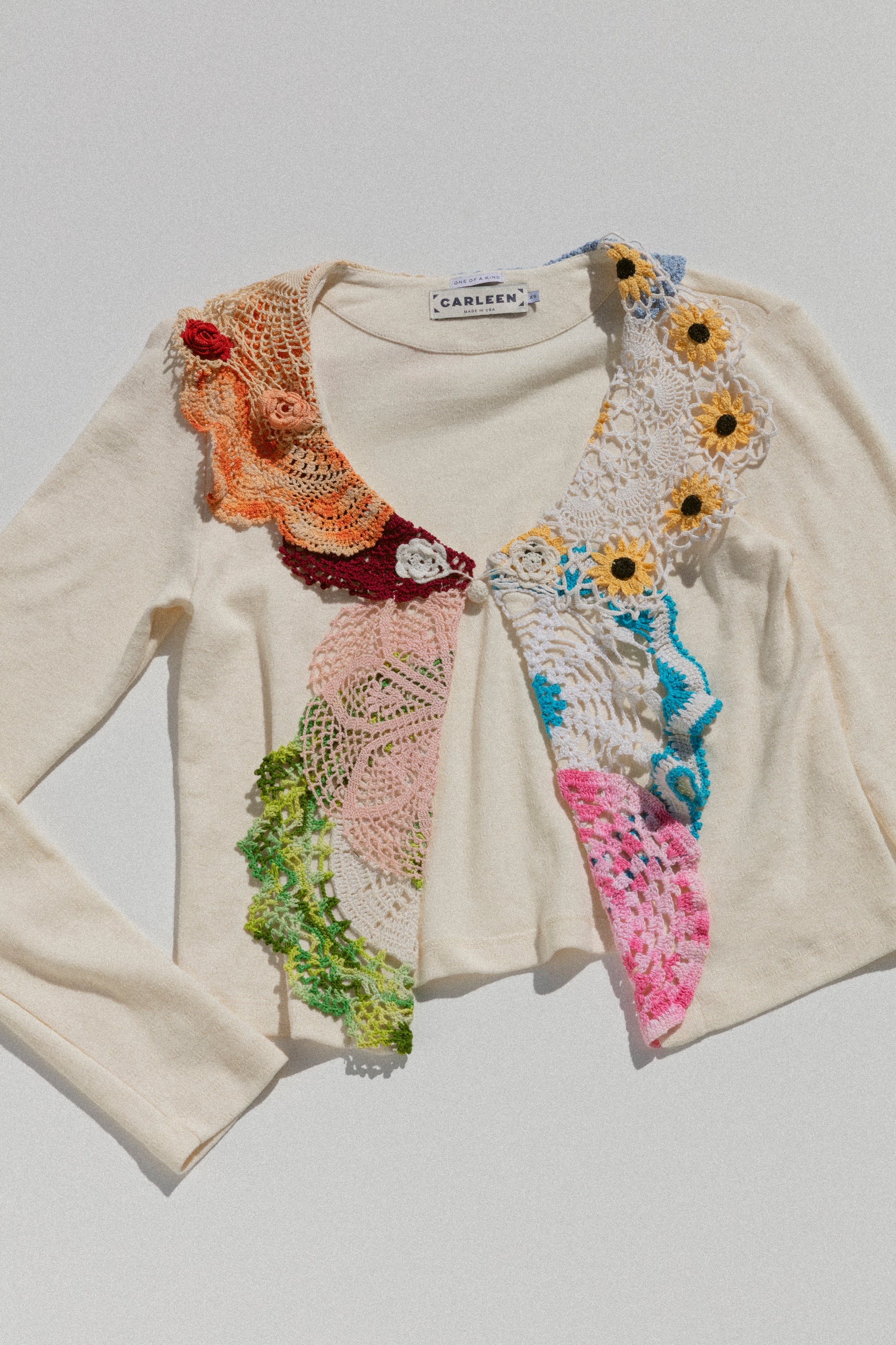 Carleen Doily Cardigan - Sunflowers & Roses | Garmentory