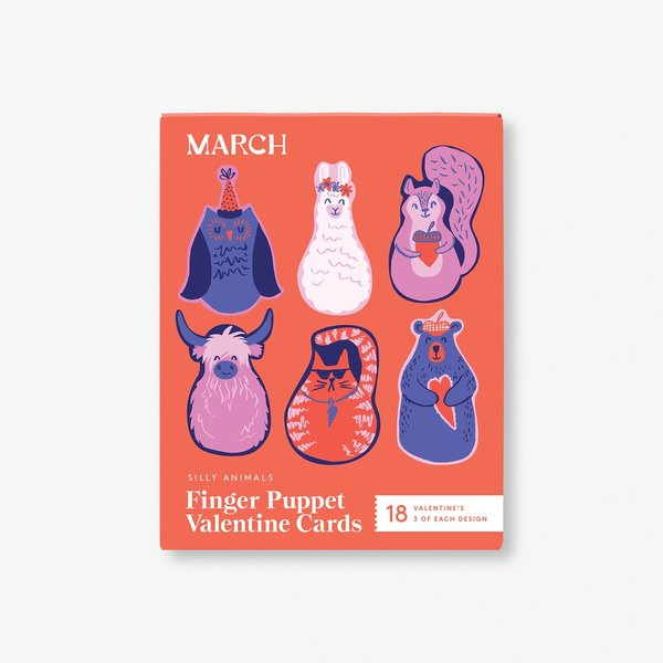 March Party Goods Finger Puppet Valentine Cards | Garmentory