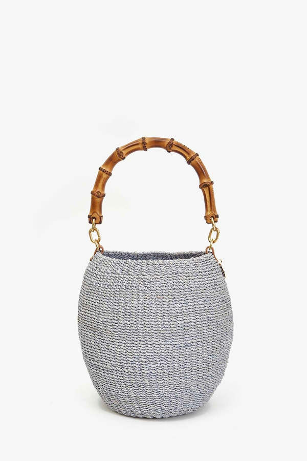Clare V. Pot de Miel w/ Bamboo Top Handle - Powder Blue | Garmentory