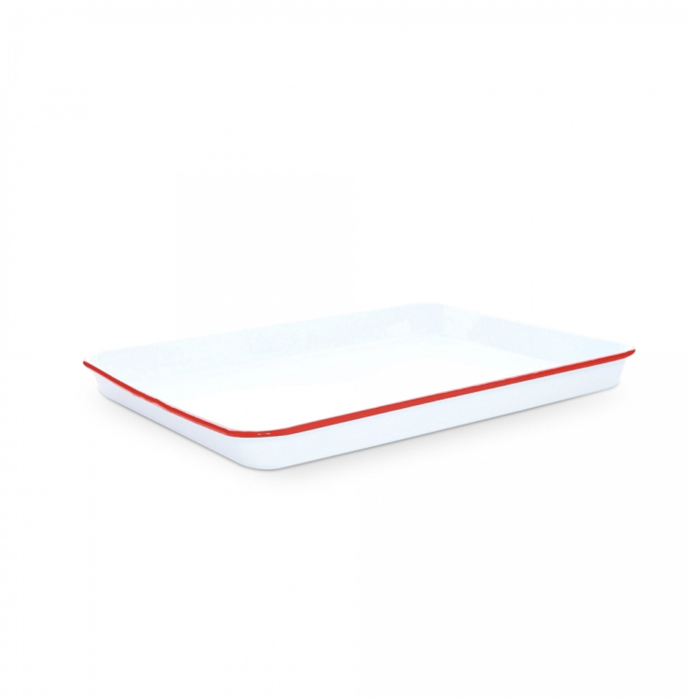 Leelanau Small Rectangle Tray - Red Rim | Garmentory