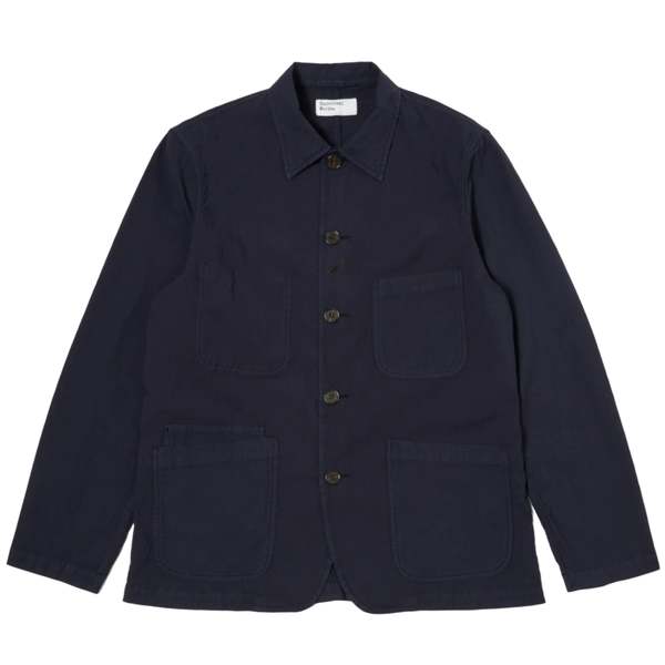 Universal Works Bakers Jacket - Navy Seersucker II | Garmentory