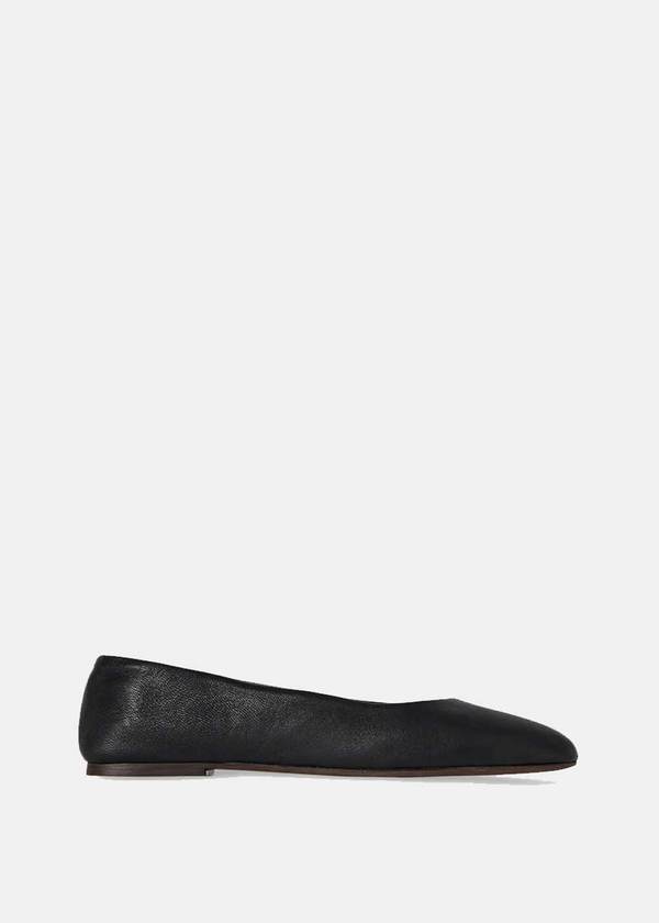 The Row Square Ballet Flat - Black | Garmentory