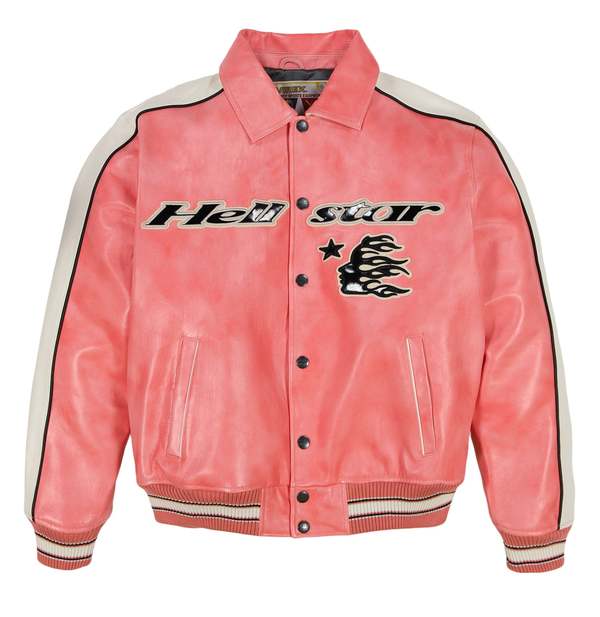 Hellstar Avirex All Star Leather Jacket - Red | Garmentory