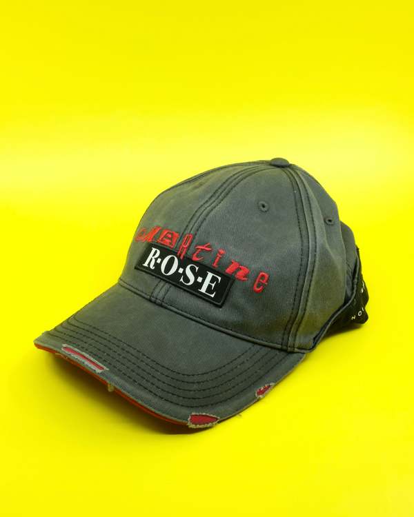 Martine Rose Roll Back Cap - Grey/Red | Garmentory