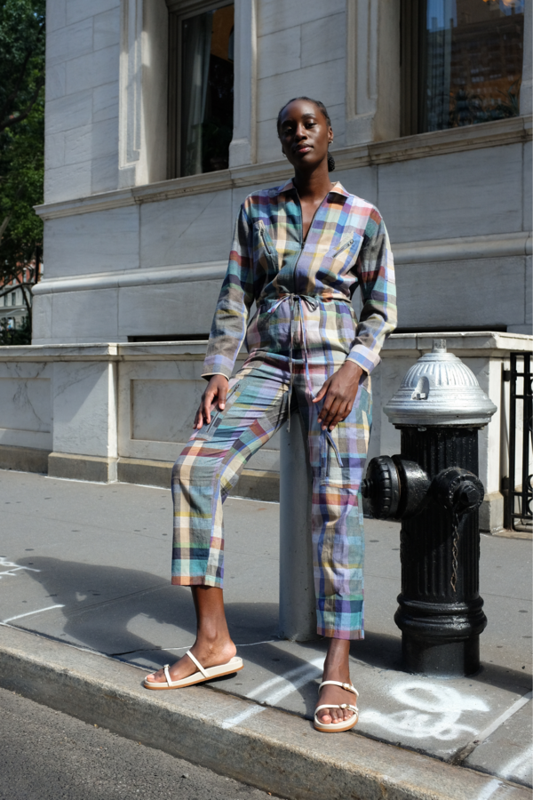 RUJUTA SHETH Utility Flight Suit - Mist Chex | Garmentory