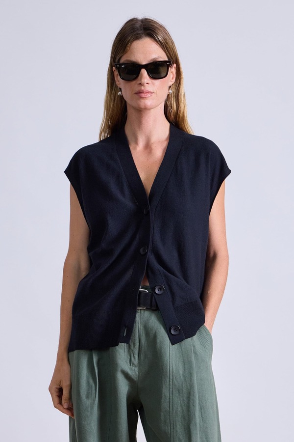 Apiece Apart Bardi Drippy Vest - Black | Garmentory