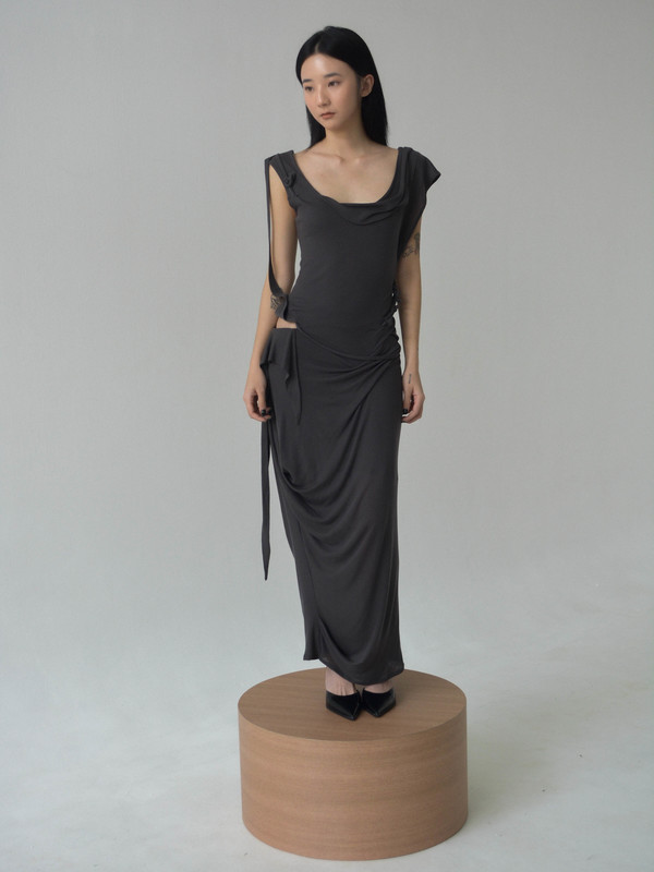 CARO CHIA Morph Dress - Dark Grey | Garmentory