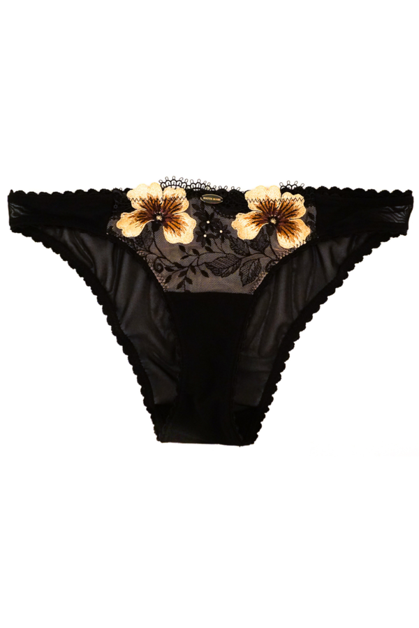 Nette Rose Bernie Bikini Brief - Black/Yellow | Garmentory
