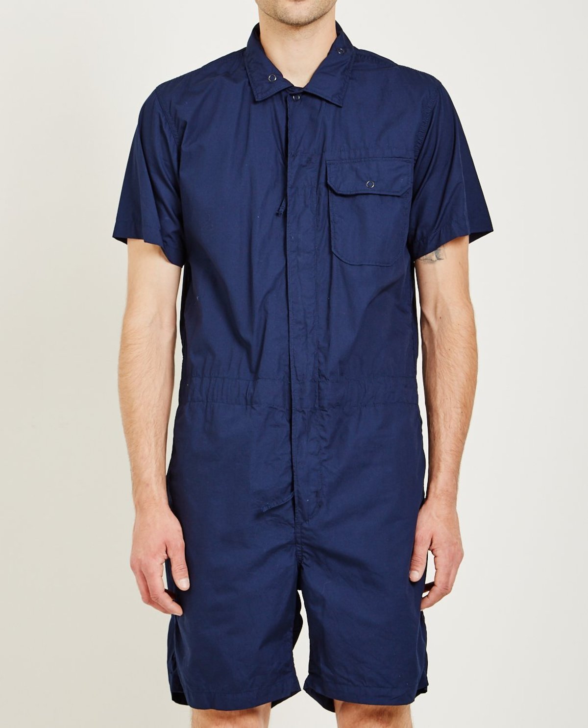 Engineered Garments SUPERFINE POPLIN COMBI SUIT - NAVY | Garmentory