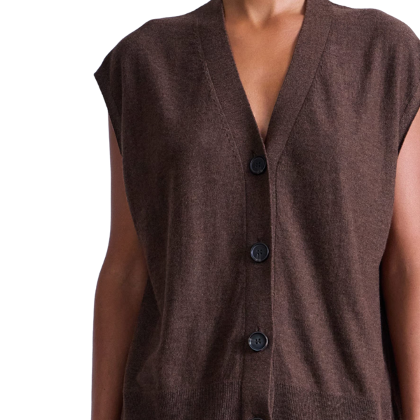 Apiece Apart Bardi Drippy Vest - Espresso | Garmentory