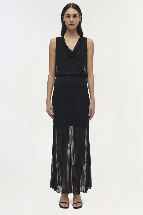 Simkhai Carmina Cowl Tank - Black | Garmentory