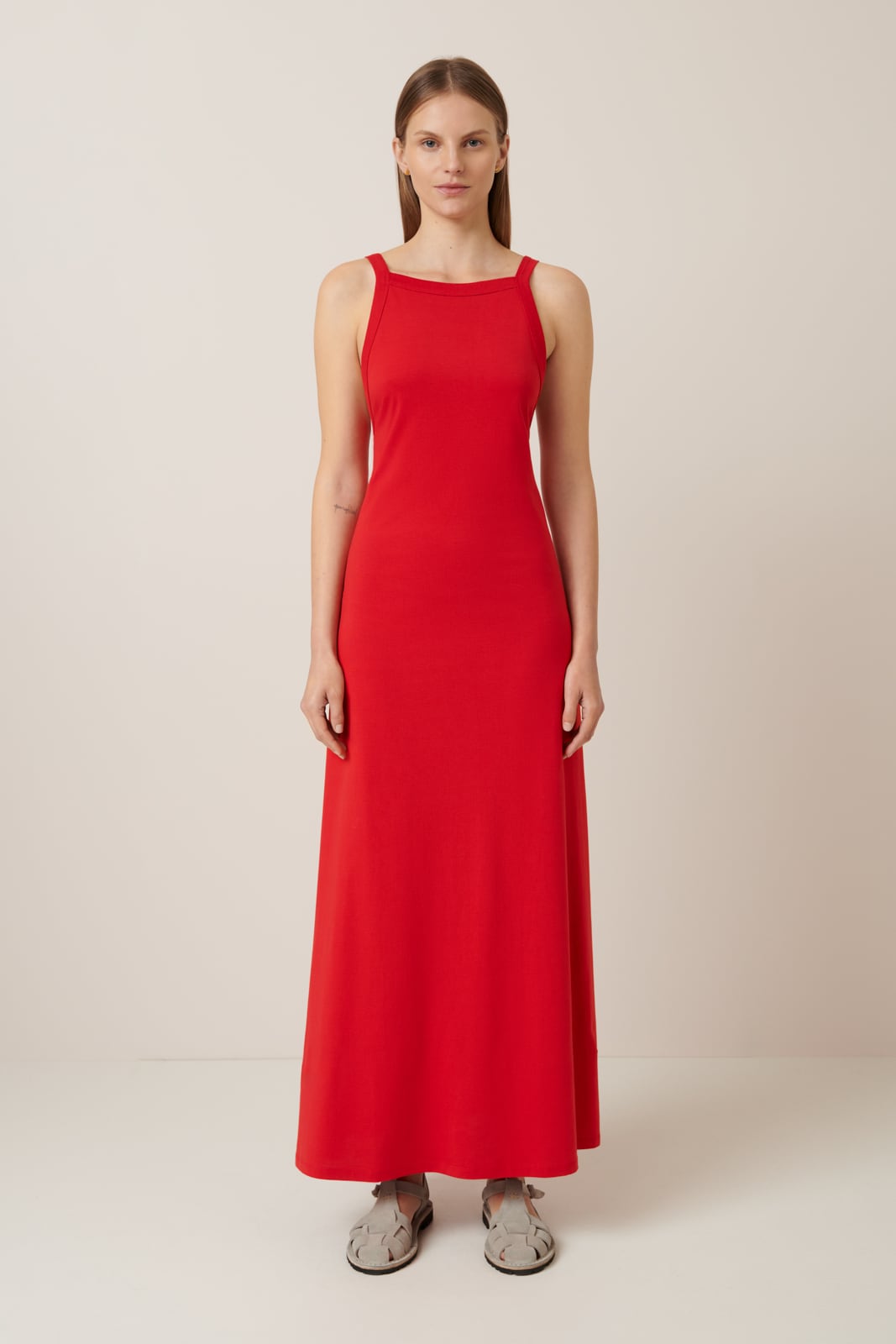 Kowtow Low Back Dress - Red | Garmentory