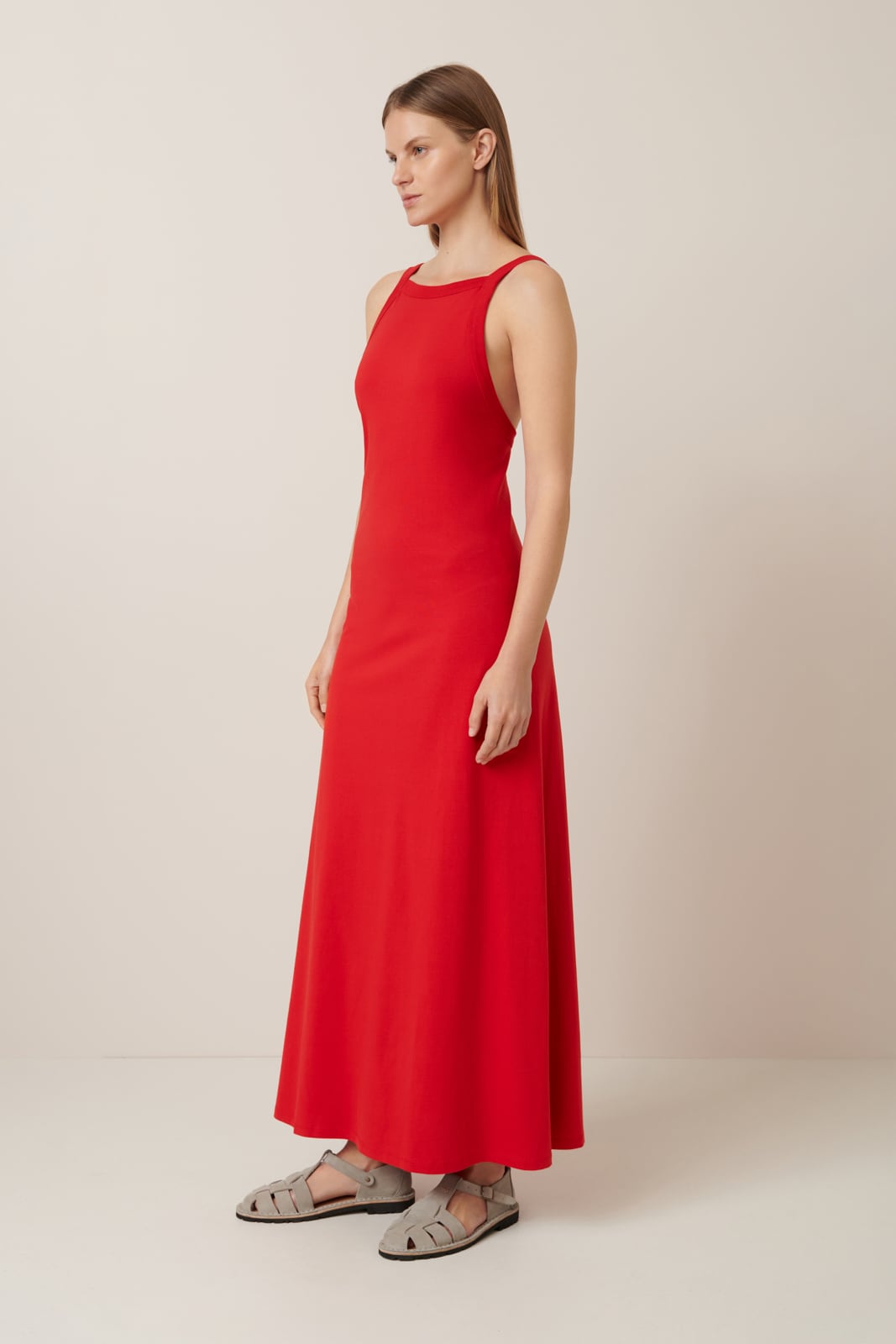 Kowtow Low Back Dress - Red | Garmentory
