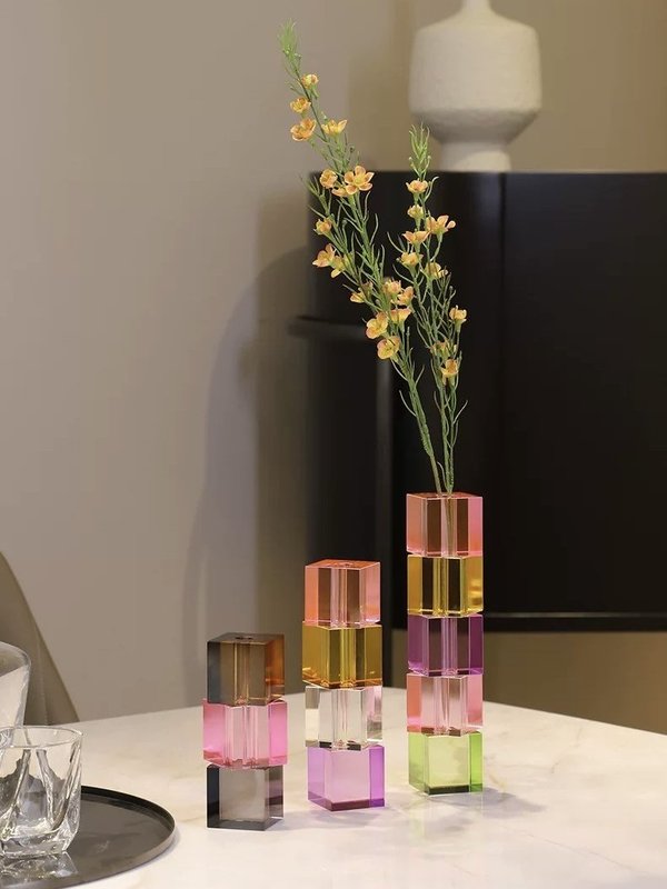 INSPECIAL HOME Modern Crystal Cube Bud Vase | Garmentory