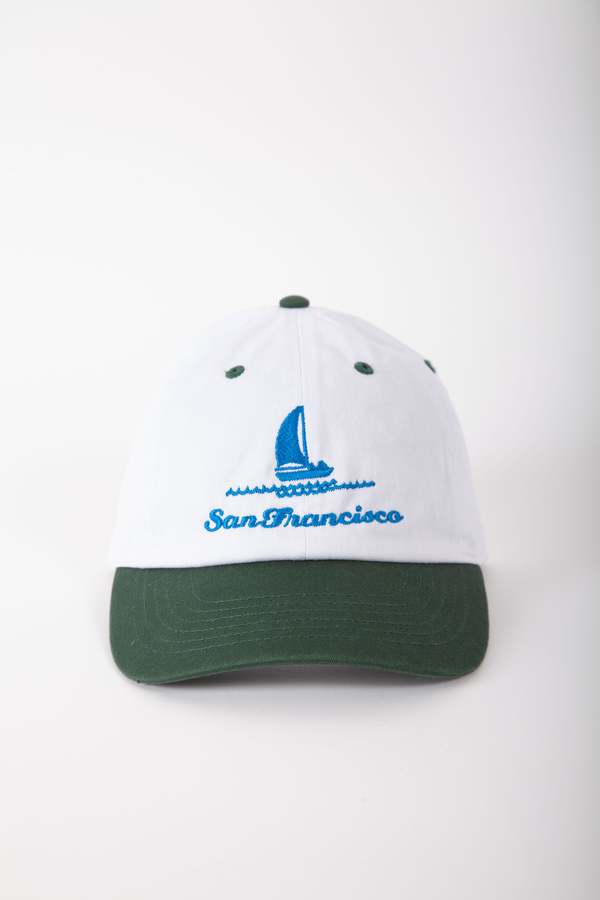 Gravel & Gold Sail Boat Cap - White and Green | Garmentory
