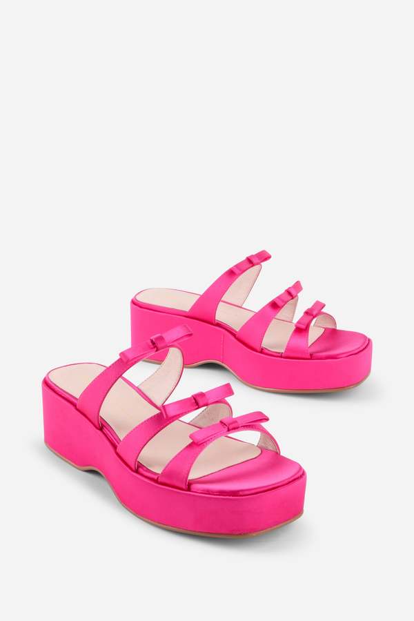 "INTENTIONALLY __________." Fuse Platform Bow Sandal - Black/Fuchsia ...