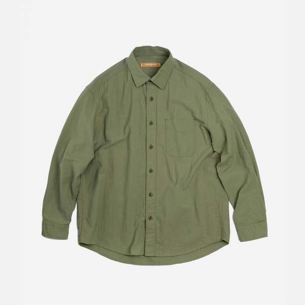 FRIZMWORKS OG Dobby Weave Seersucker Shirt - Olive | Garmentory