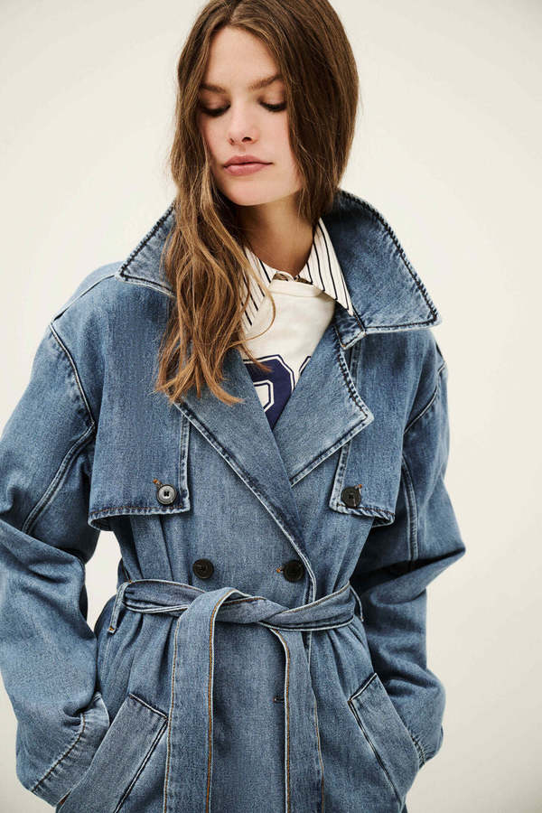Ba&sh Tresca Trench - Light Used Blue | Garmentory