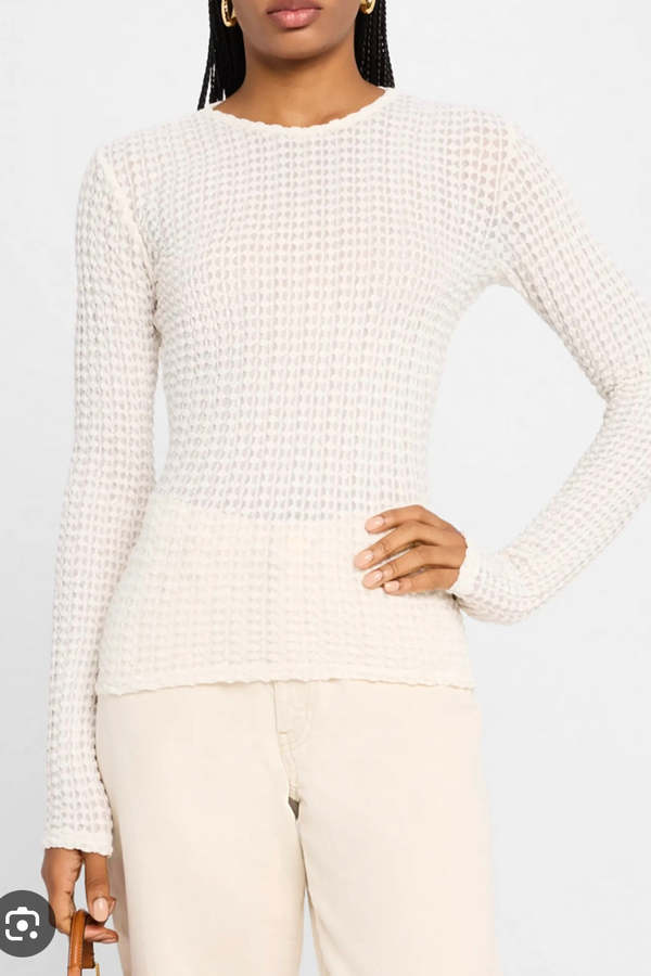 FRAME Denim The Popcorn Top - Alabaster | Garmentory