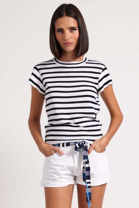 Minnie Rose Cotton Blend Shrunken Blazer - Multi | Garmentory