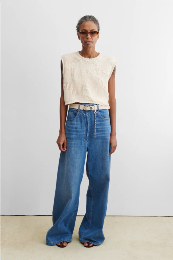 Rachel Comey Moritz Pow Intarsia Top - Cream | Garmentory