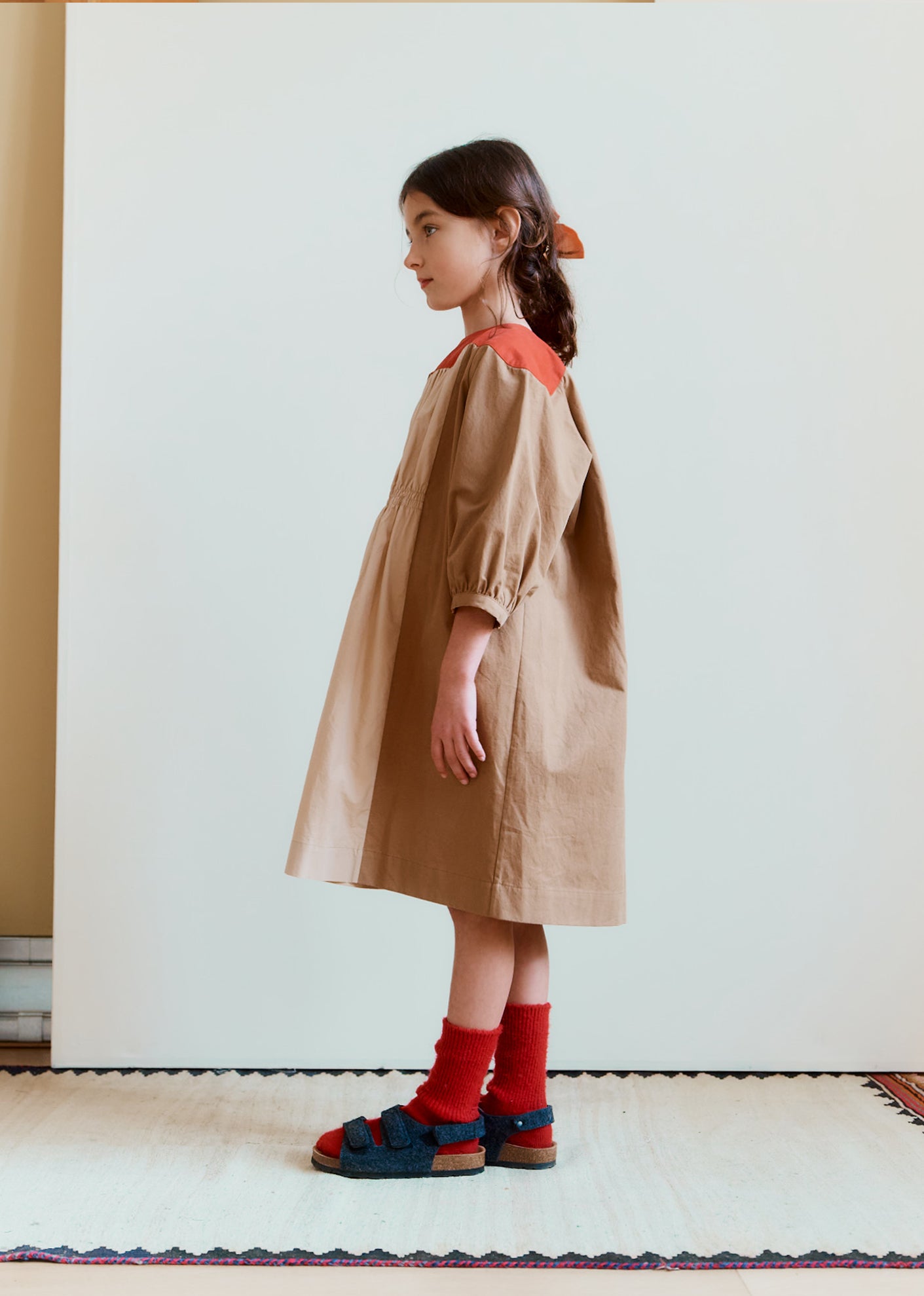 KIDS Caramel Taylen Children's Cotton Dress - Camel Multi | Garmentory