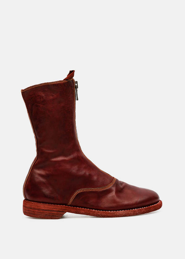 Guidi Red 310 Front Zip Army Boots - Red | Garmentory
