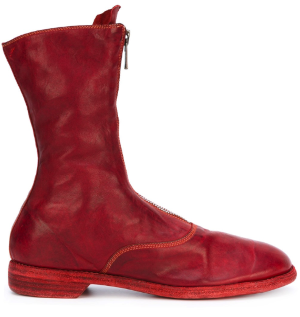 Guidi Red 310 Front Zip Army Boots - Red | Garmentory