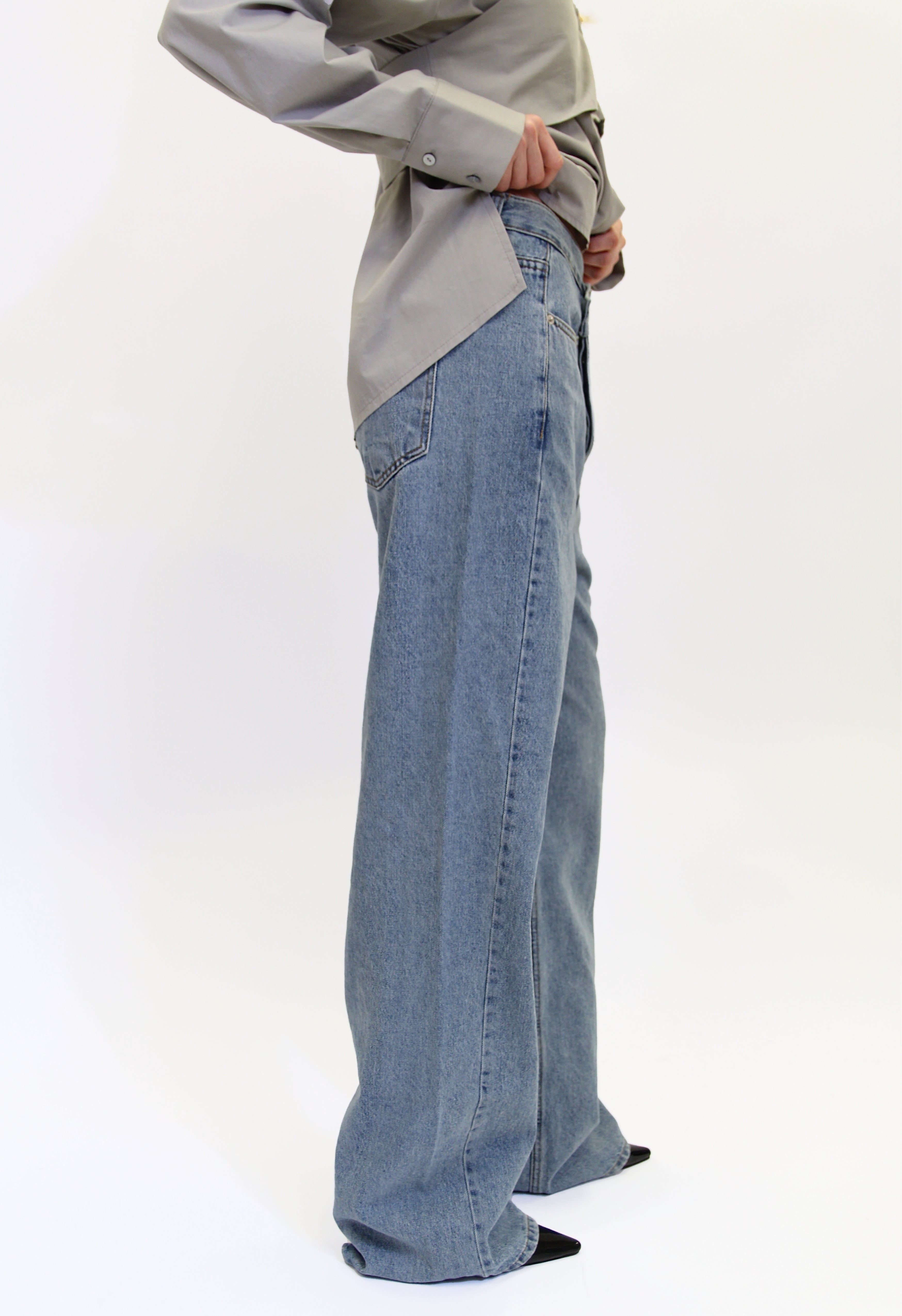 NKC Asymmetrical Button Up Jeans | Garmentory