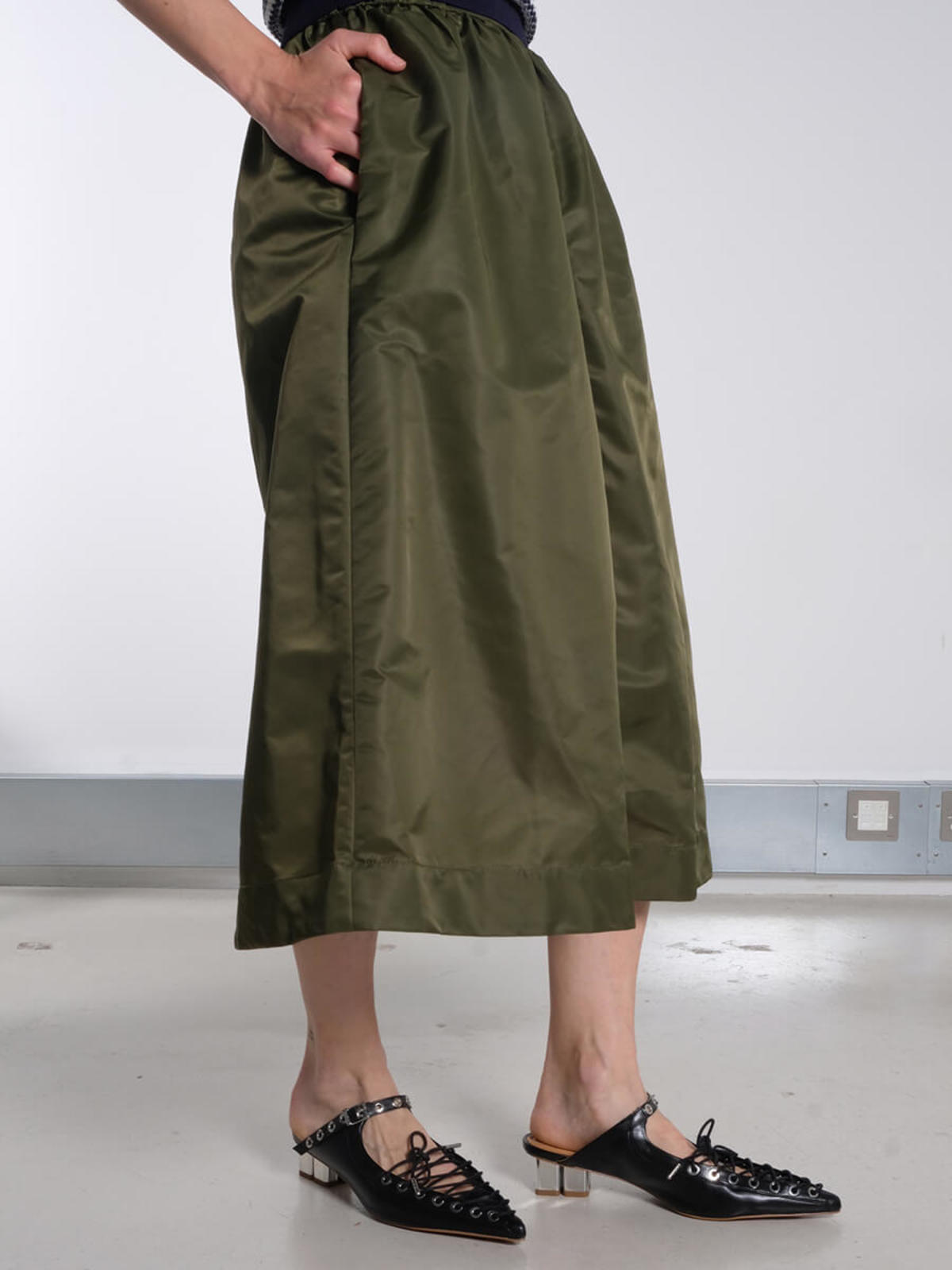 Ganni Black Oleatex Lace-Up Mules | Garmentory